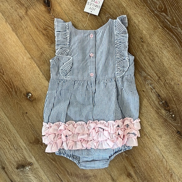 Ruffle Butts | Bottoms | Ruffle Butts Ruggedbutts 824m Nwt Blue Seersucker Ruffle Romper | Poshmark